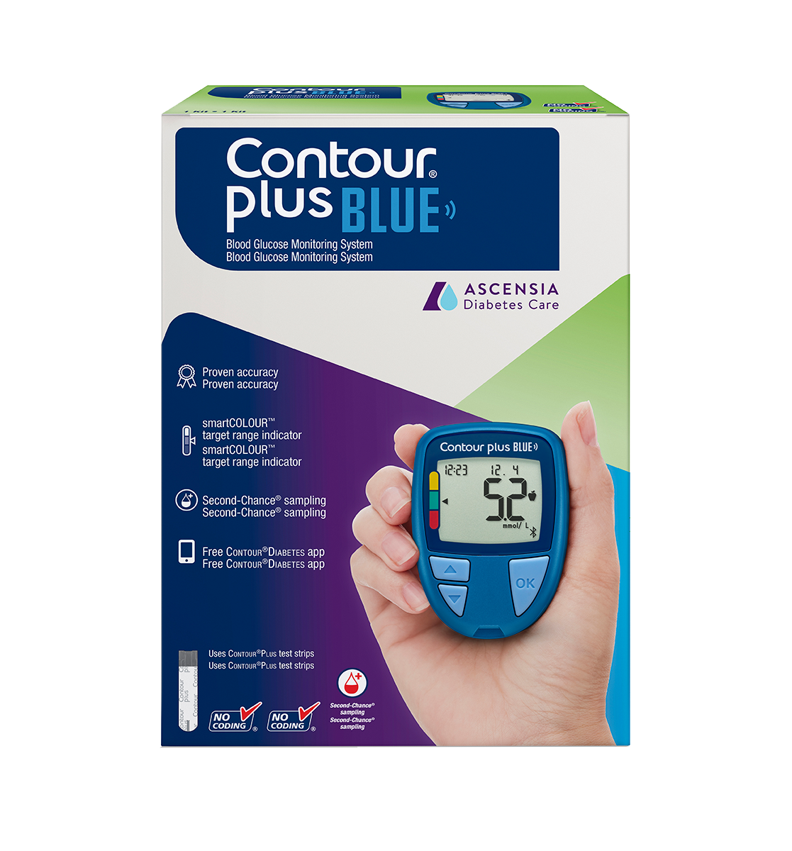 Contour® Plus Blue Blood Glucose Meter Kit - Diabeticsupply.co.uk