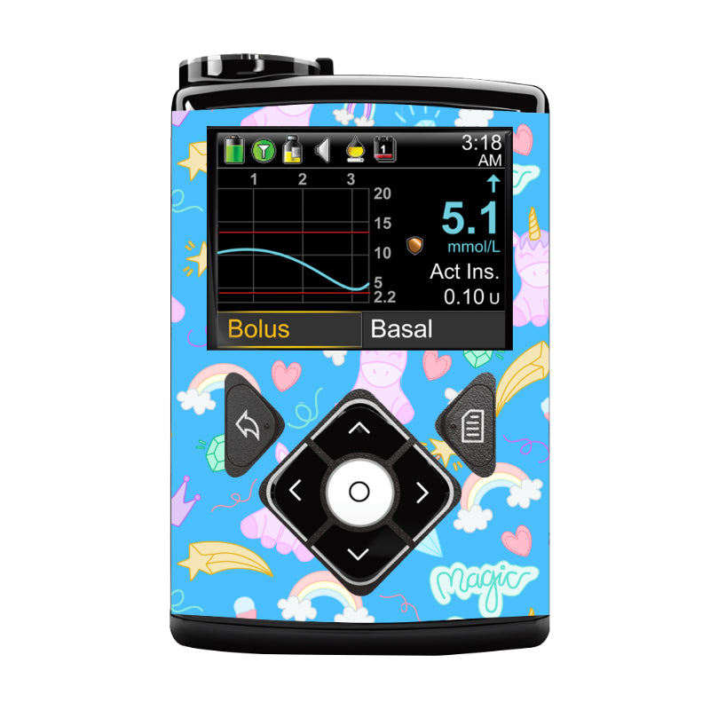 Medtronic 640/670/780G Pump Sticker (Unicorns & Rainbows) - Diabeticsupply.co.uk